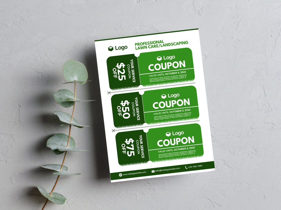 Landscaping-01-coupon Digital Download Template | Grass Cutters | Grass ...