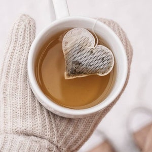 Love Heart Shape Tea Bags - Romantic Gift for Valentines Day or Wedding ...