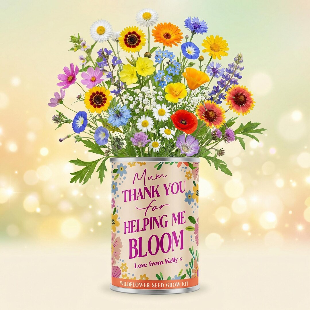 Mother's Day Grow Kit – Mum Thank You for Helping Me Bloom, Flower ...
