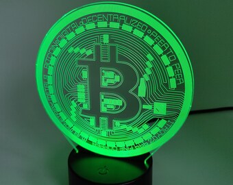 Bitcoin Led Lamp - Etsy