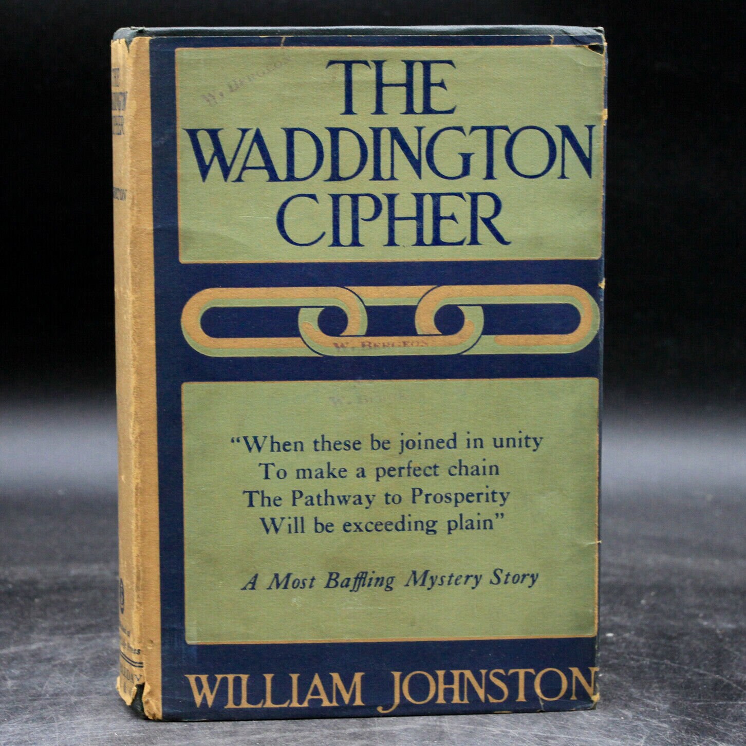 William Johnston the Waddington Cipher 1923 1st Ed W/dj - Etsy
