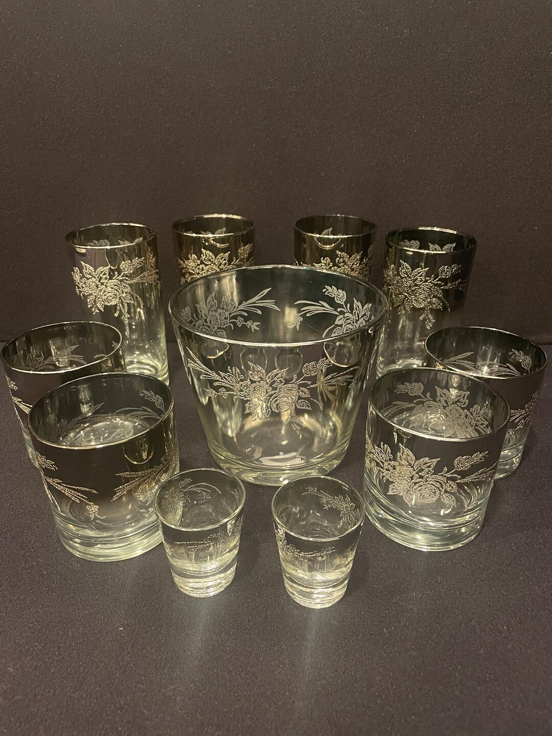 Chic MCM Vintage Vitreon Queen's Lustreware Glasses Set of 10 With Ice ...
