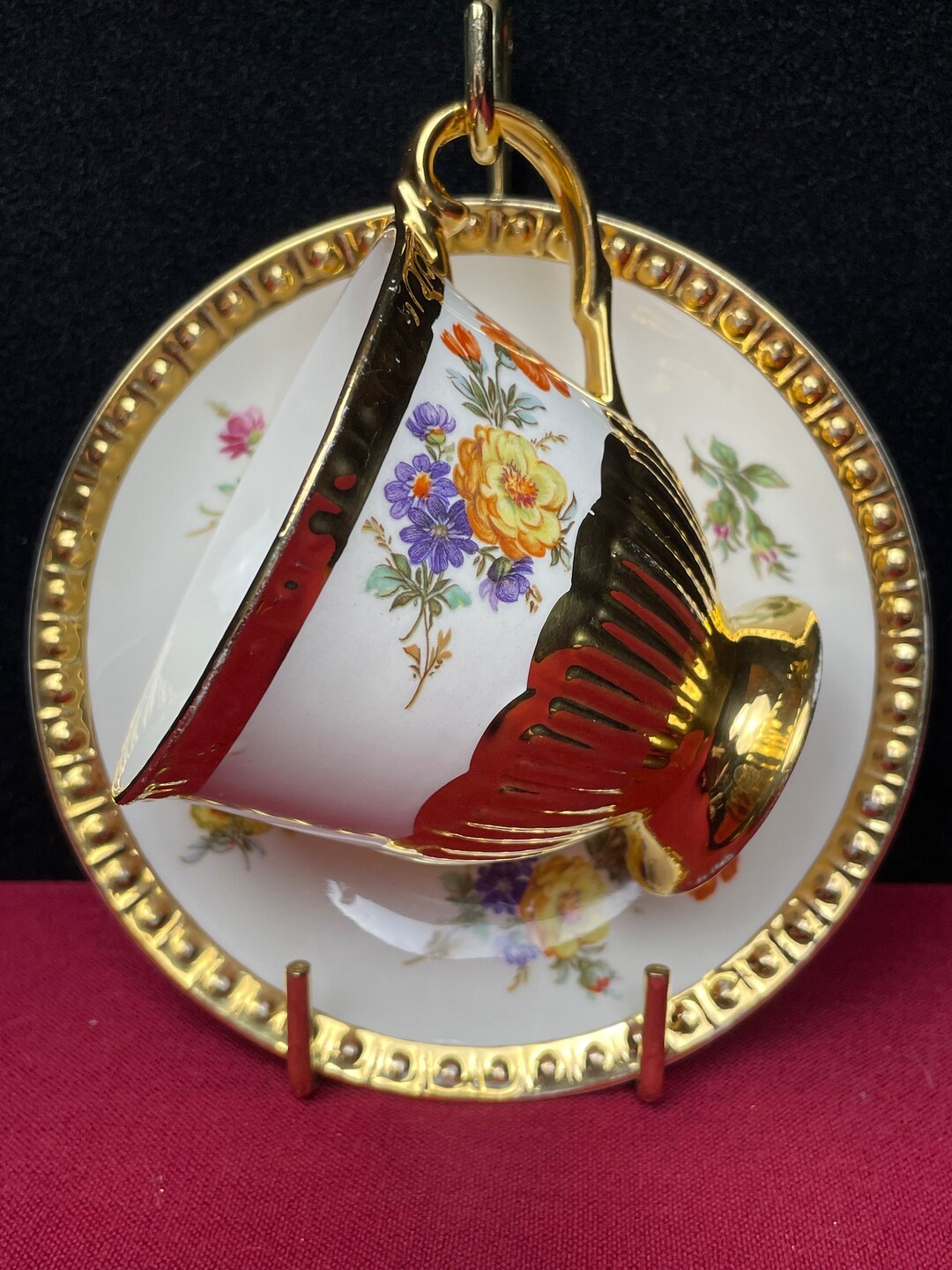 Crown Devon Staffordshire Gold Gilt Tea Set Bone China Teacup and ...