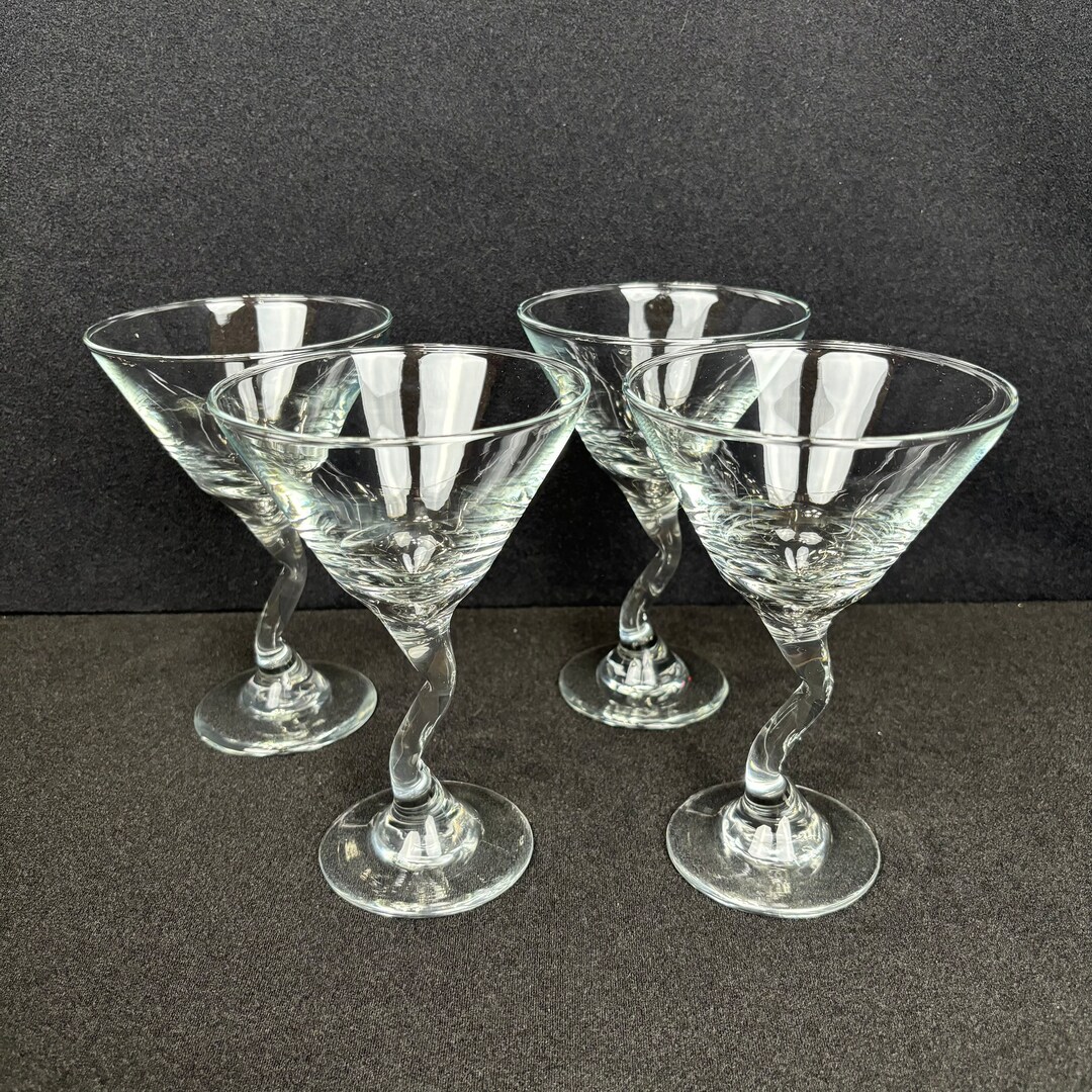 Vintage Libbey Martini Glass Set, Zigzag Design, Mid-century Modern ...