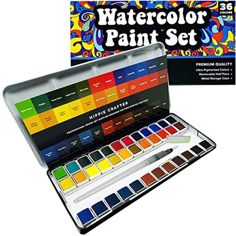 Professional Watercolor Paint Set of 36 Water Colors High Quality for ...