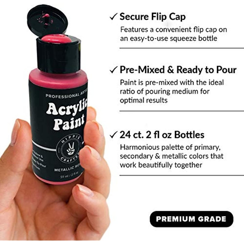 Acrylic Paint Pouring Kit for Pour Art and Flow Painting 24 - Etsy