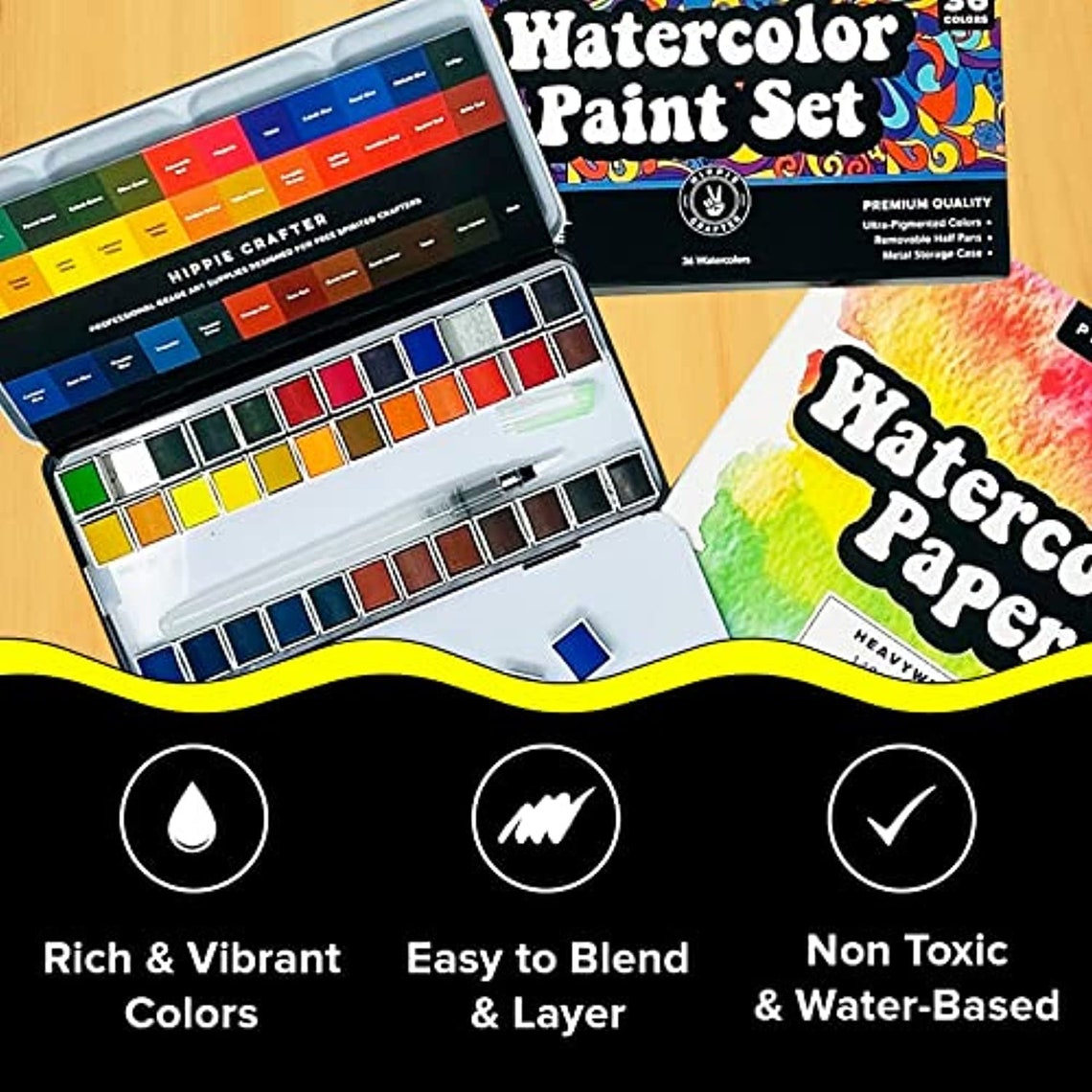 Professional Watercolor Paint Set of 36 Water Colors High - Etsy