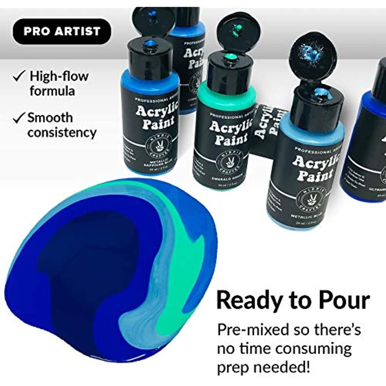 Acrylic Paint Pouring Kit for Pour Art and Flow Painting 24 - Etsy