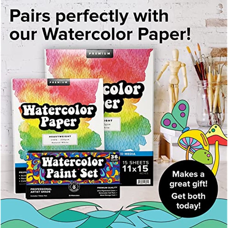 Professional Watercolor Paint Set of 36 Water Colors High - Etsy