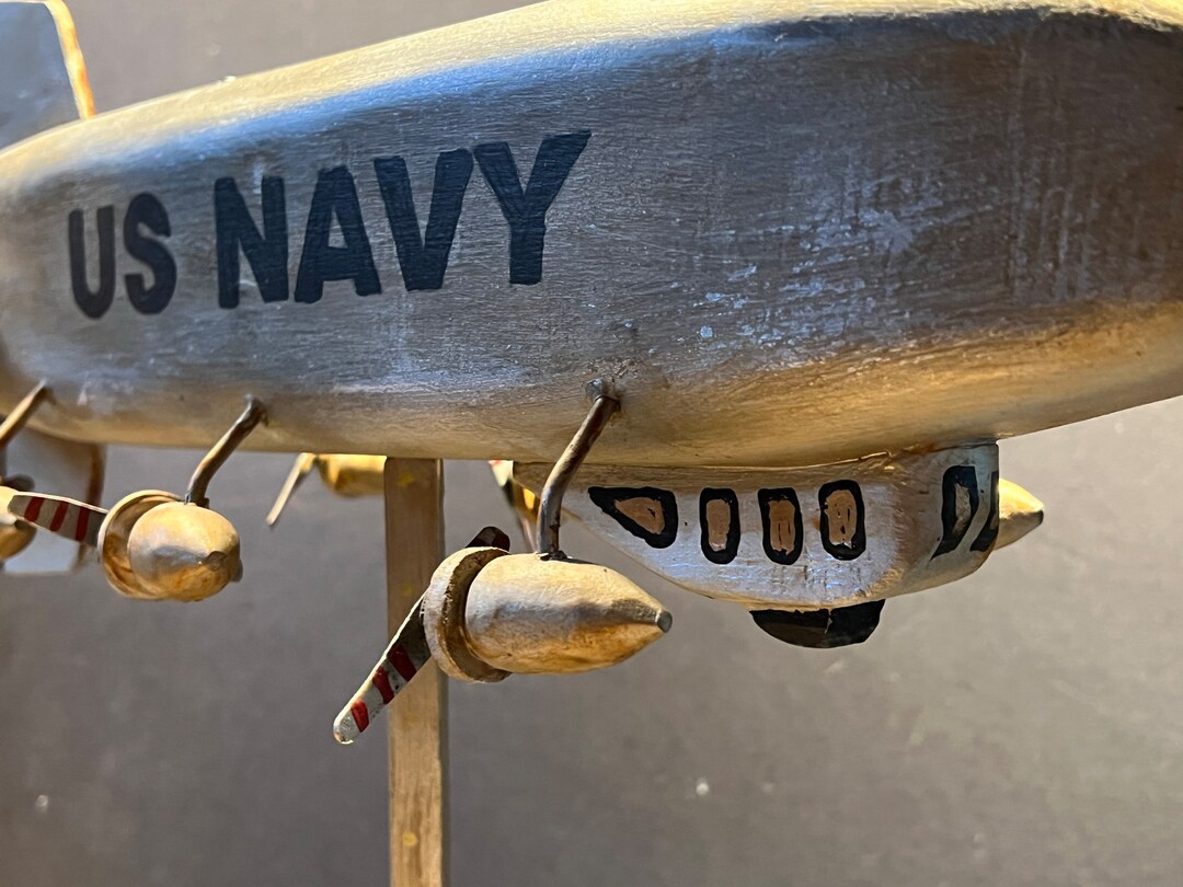 Folk Art Airship Blimp. Made of Wood and Metal. Hand Painted. - Etsy