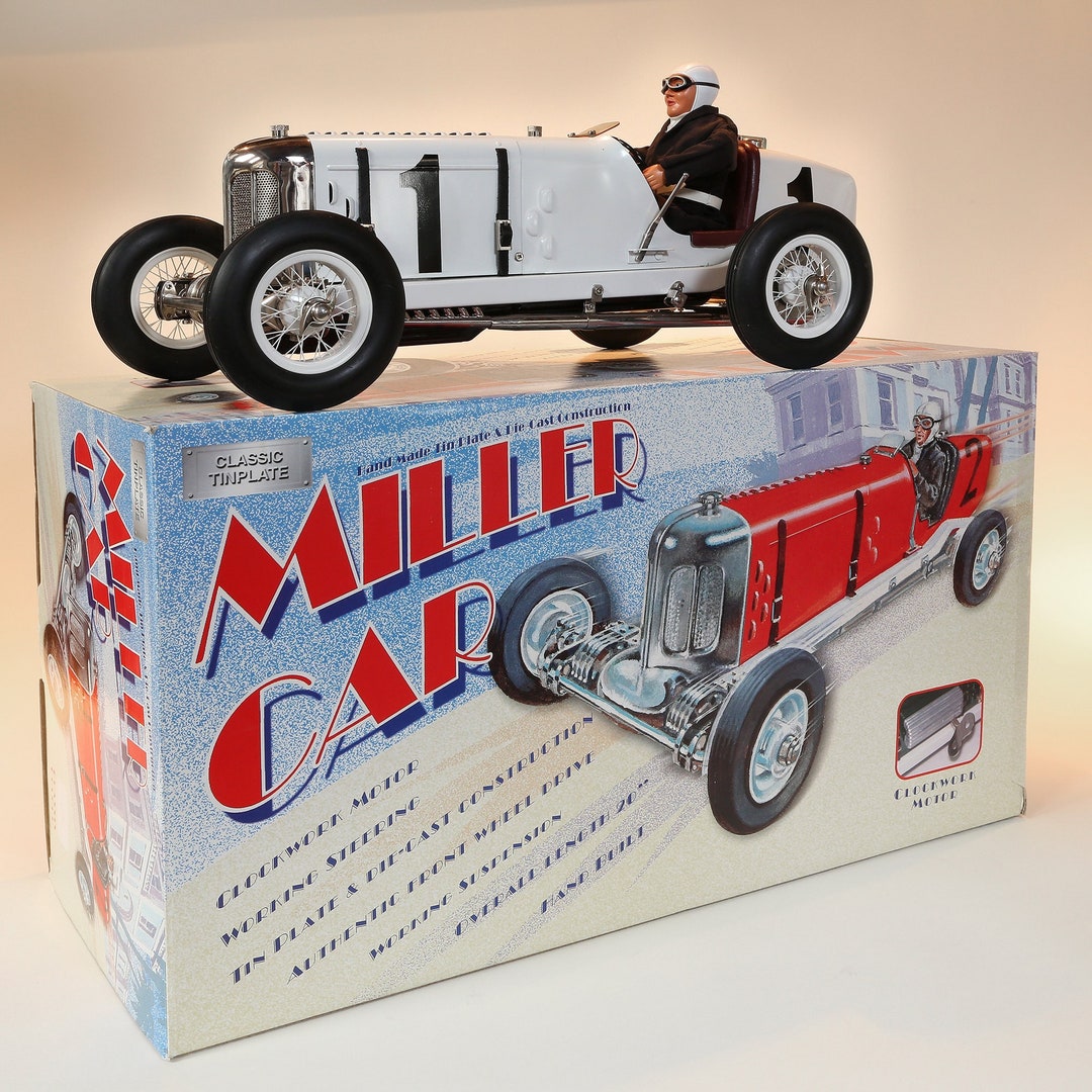 Gilbow Miller Race Car #1 Die Cast and Tin Plate Clockwork Motor New - Etsy