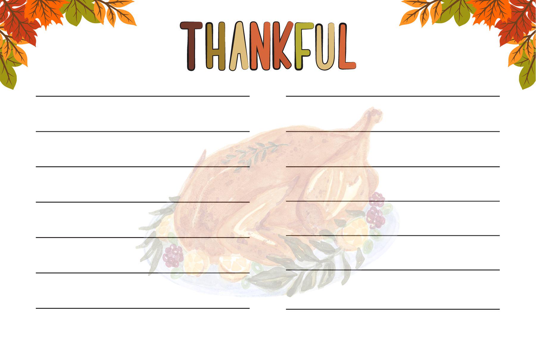 Thanksgiving Shopping List Card Printable Holiday Grocery Planner ...
