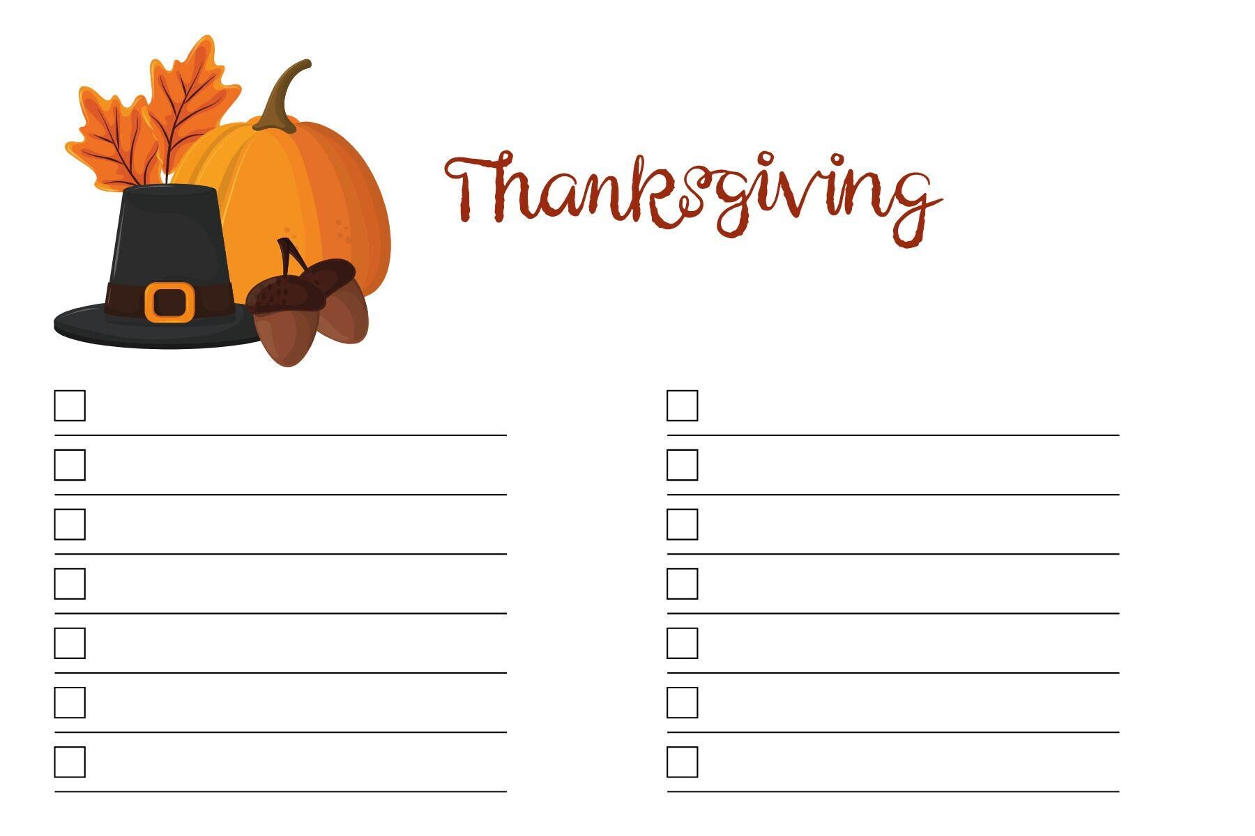 Printable Thanksgiving To-do List Card Holiday Planner Checklist ...
