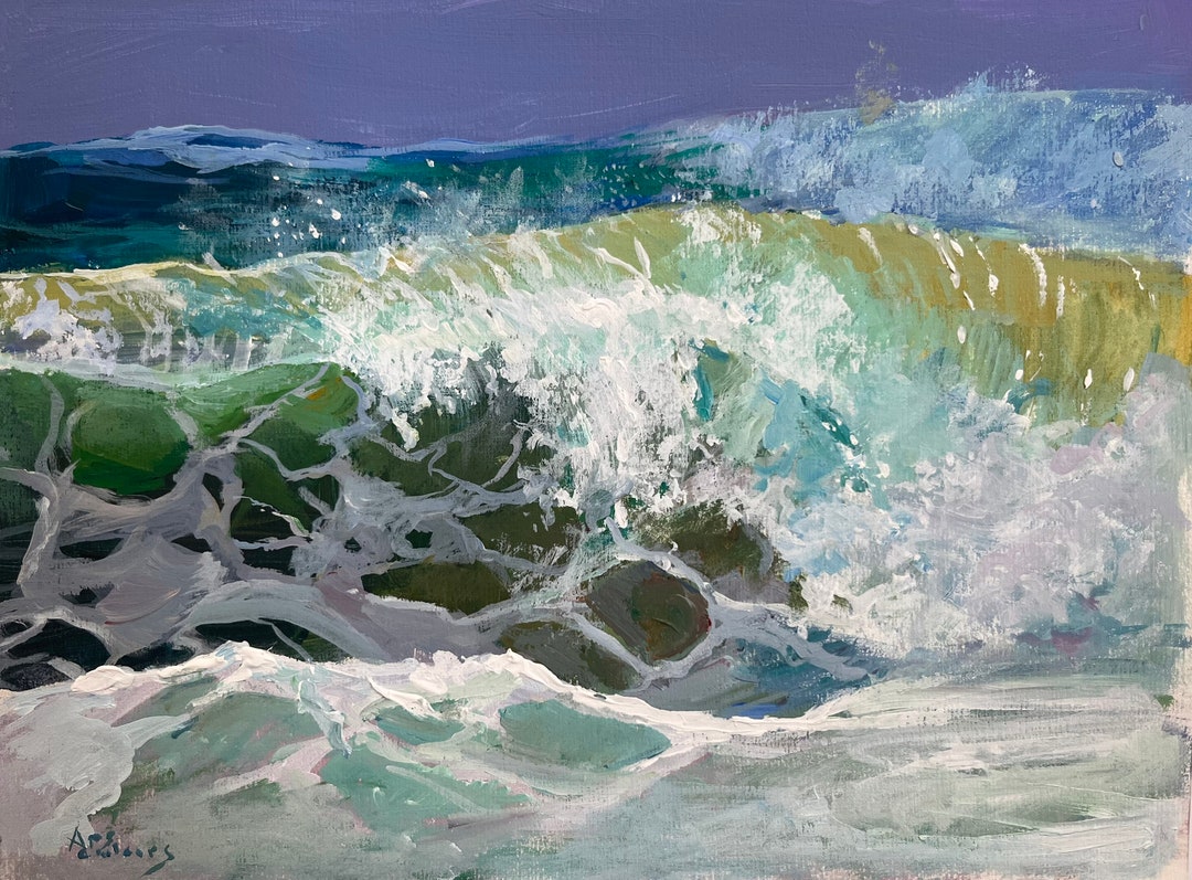 Original Acrylic Seascape, Ocean Painting, Marine Art, Surf Painting on ...