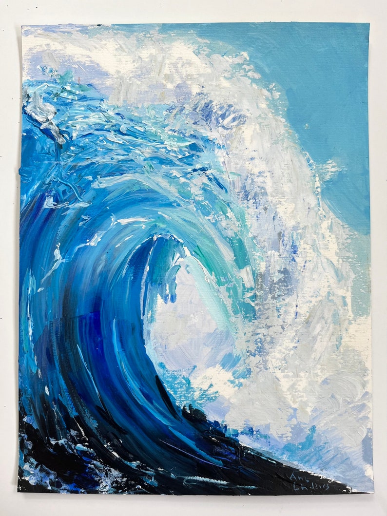 Wave Painting, Original Acrylic Painting, Seascape, Marine Art, Ocean ...