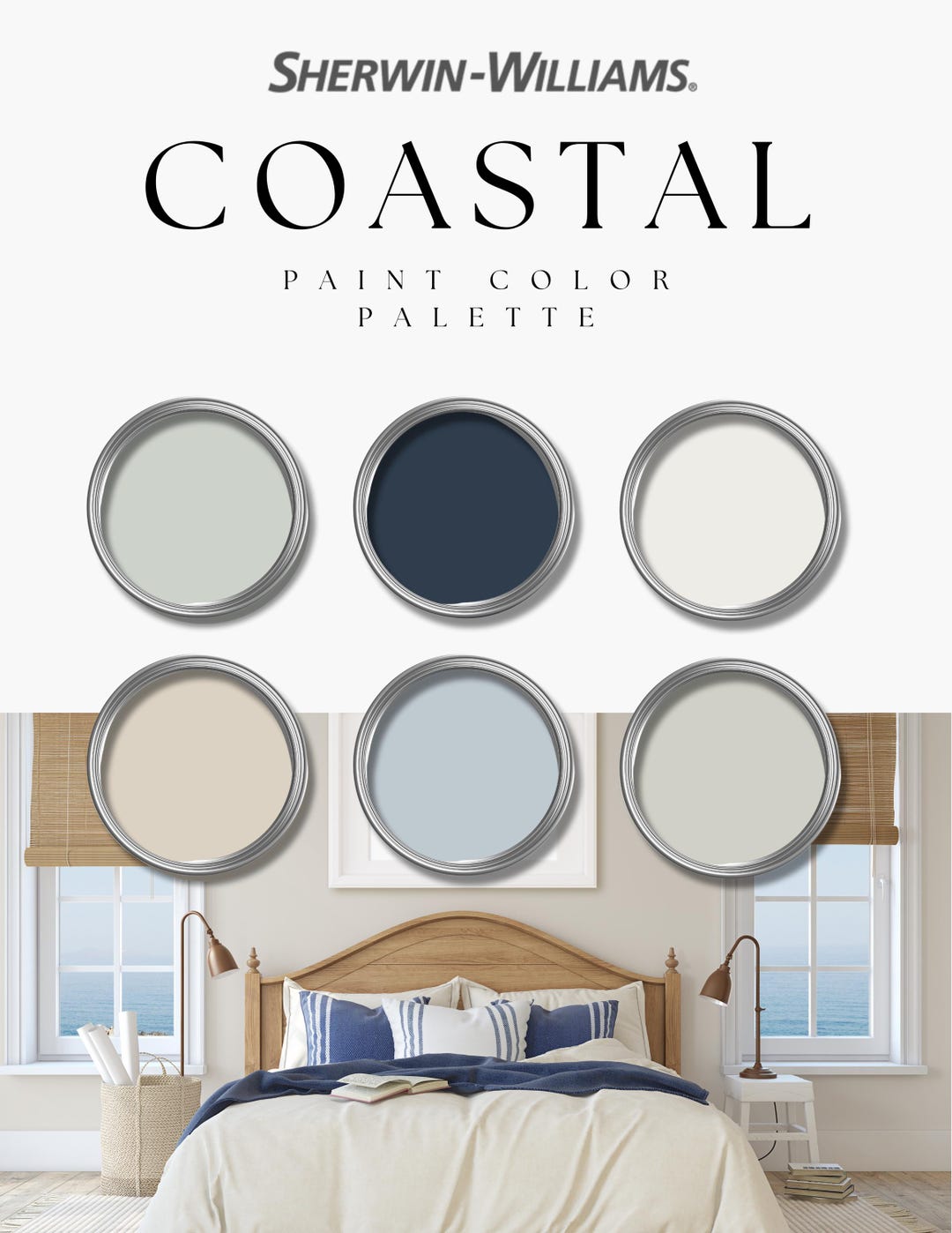 Coastal Sherwin Williams Interior Paint Color Palette - Digital ...