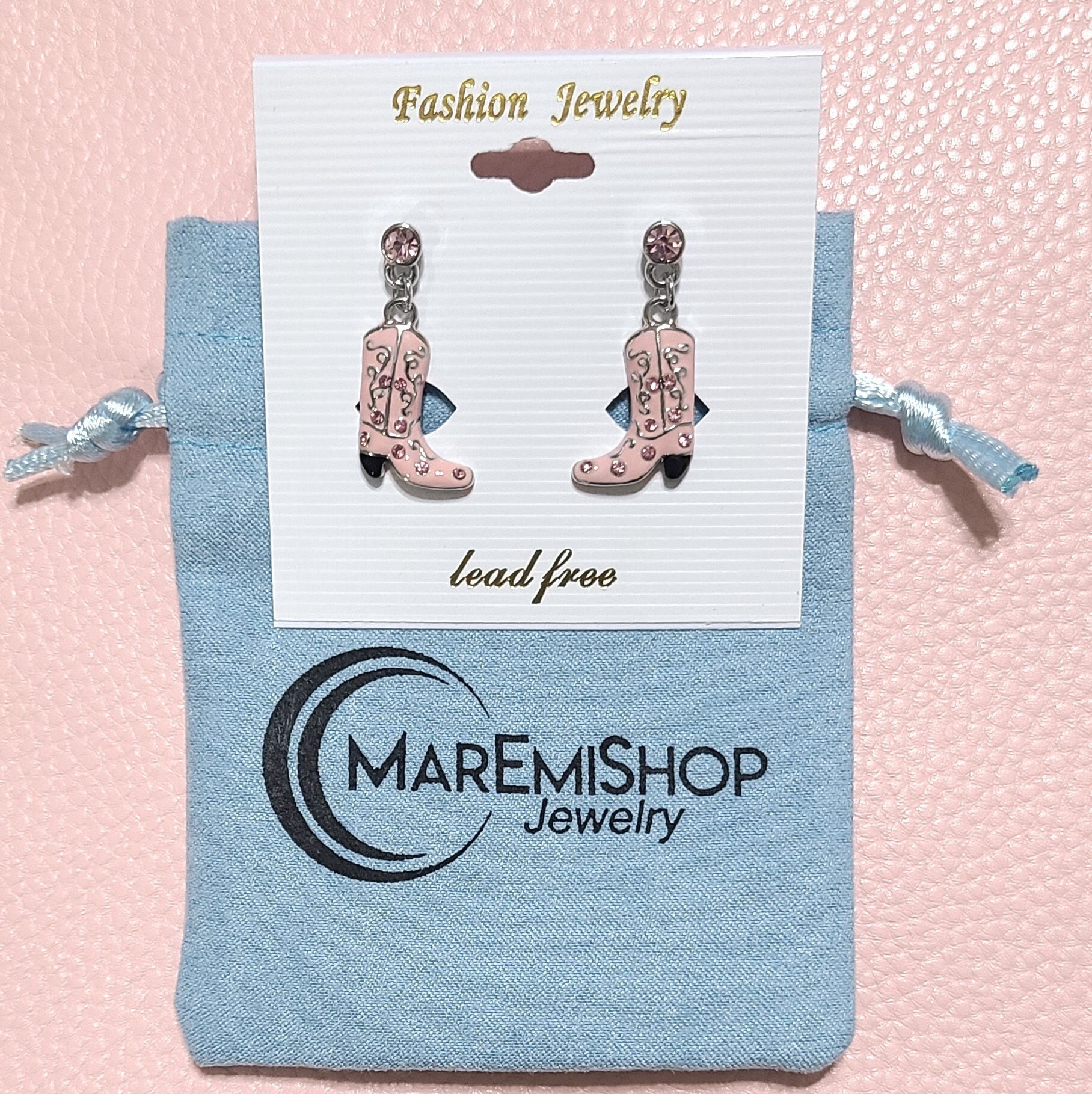 Pink Cowboy Boot Earrings, Cowgirl Boot Earrings, Pink Stud/dangle ...