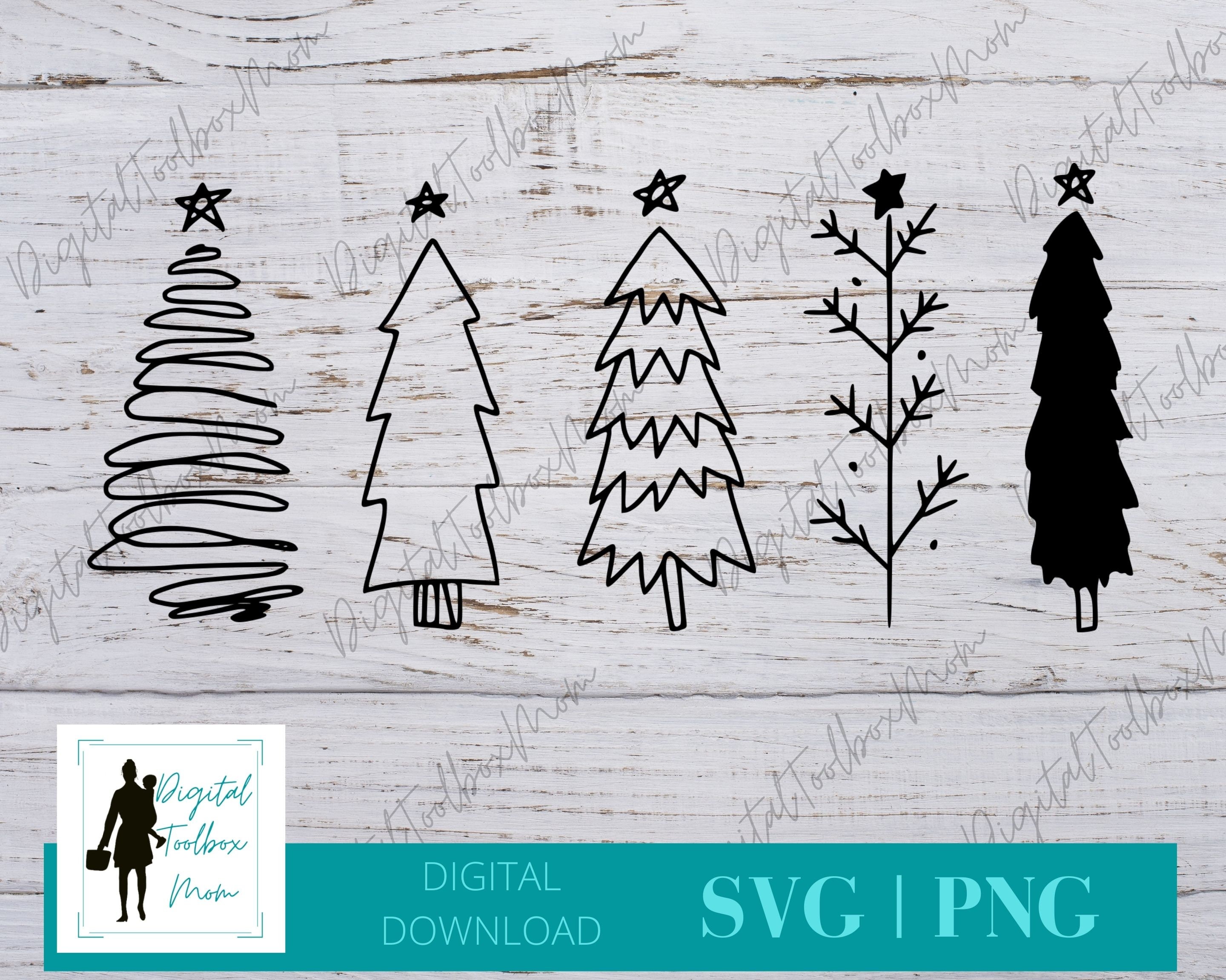 Christmas Tree Svg Five Tree SVG Christmas Svg Tree Svg - Etsy
