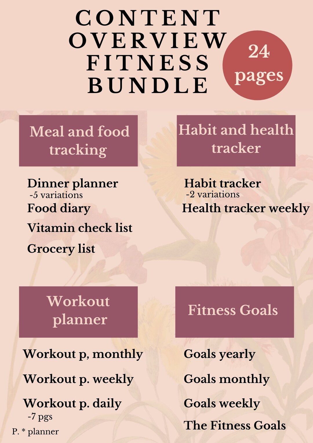 Fitness Planner Printable, Nutrition, Health Planner, Fitness Planner ...