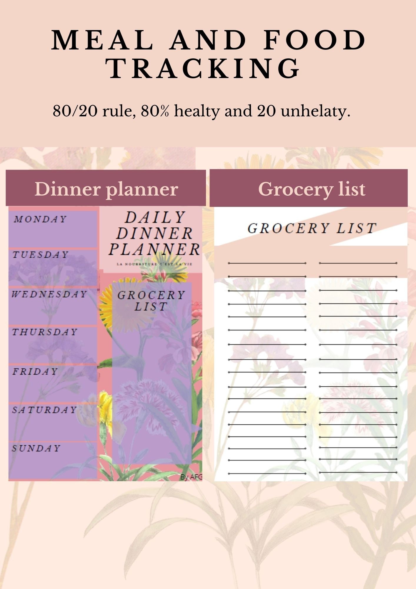 Fitness Planner Printable, Nutrition, Health Planner, Fitness Planner ...