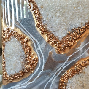 Geode Resin Art, Gold and Grey, Grey Geode, Gray Art, Resin Art, Geode ...
