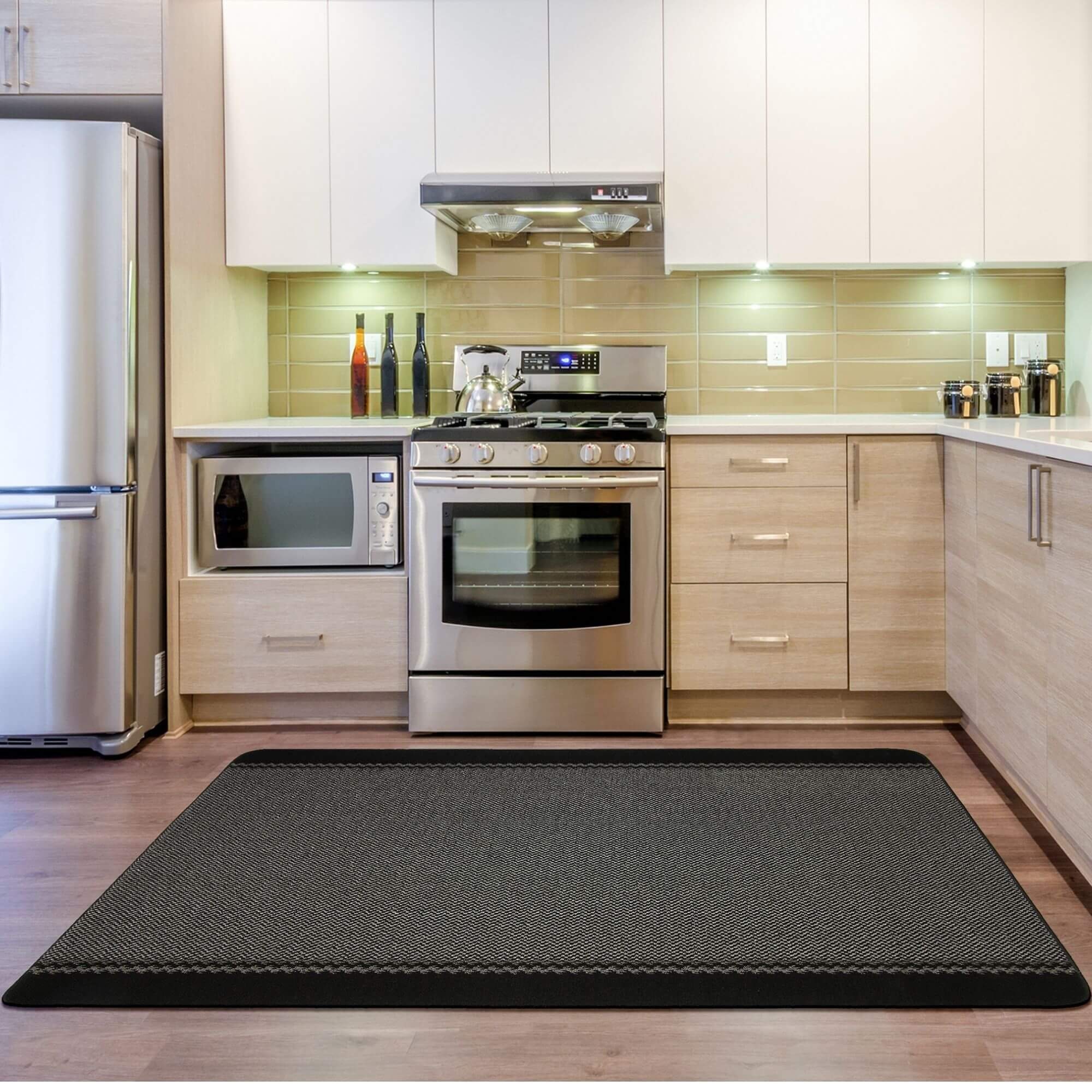 INDOOR DOOR Mat & Rug Black Home Kitchen Mat Bordered Design - Etsy UK