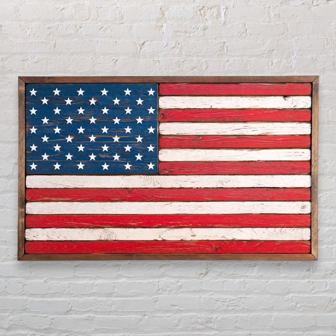 American Wood Flag, Rustic USA Flag, Patriotic, Wall Art, Man Cave ...