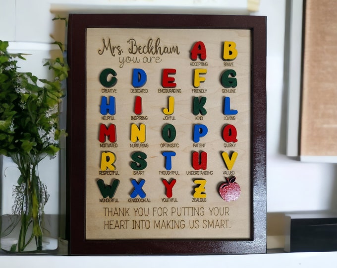 Teacher ABC Sign/ Teachers Room/ Back to School/ Summers Out / Teacher ...