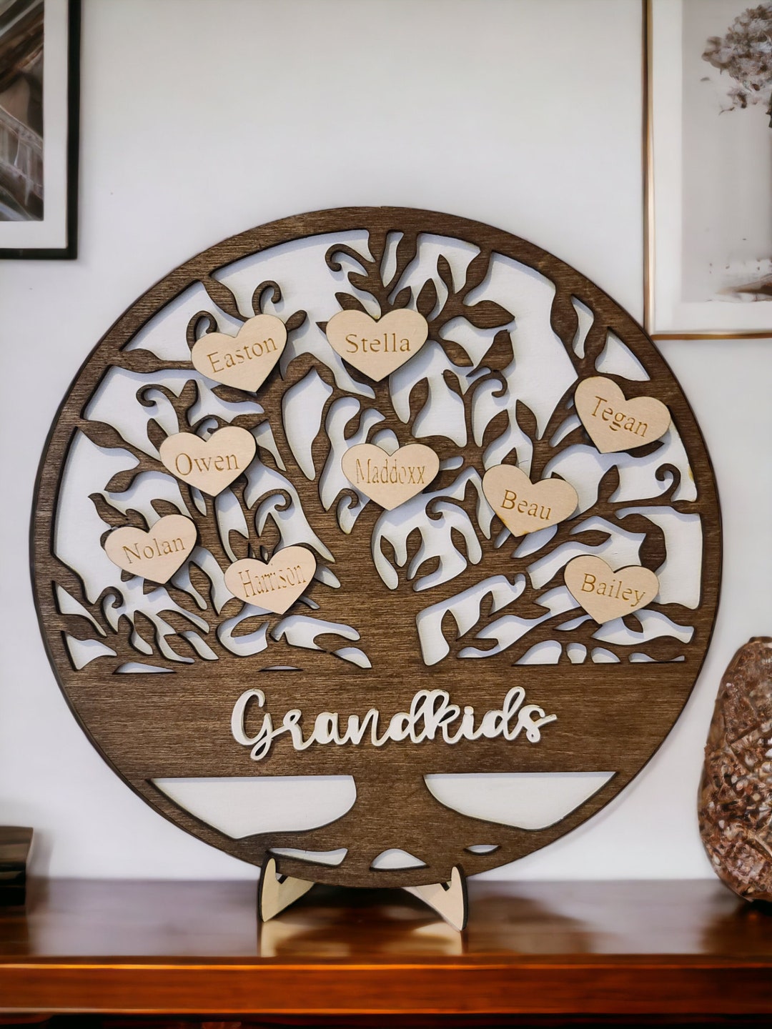 Personalized Laser Cut Grandkids Tree of Life/motherhood/ Love ...