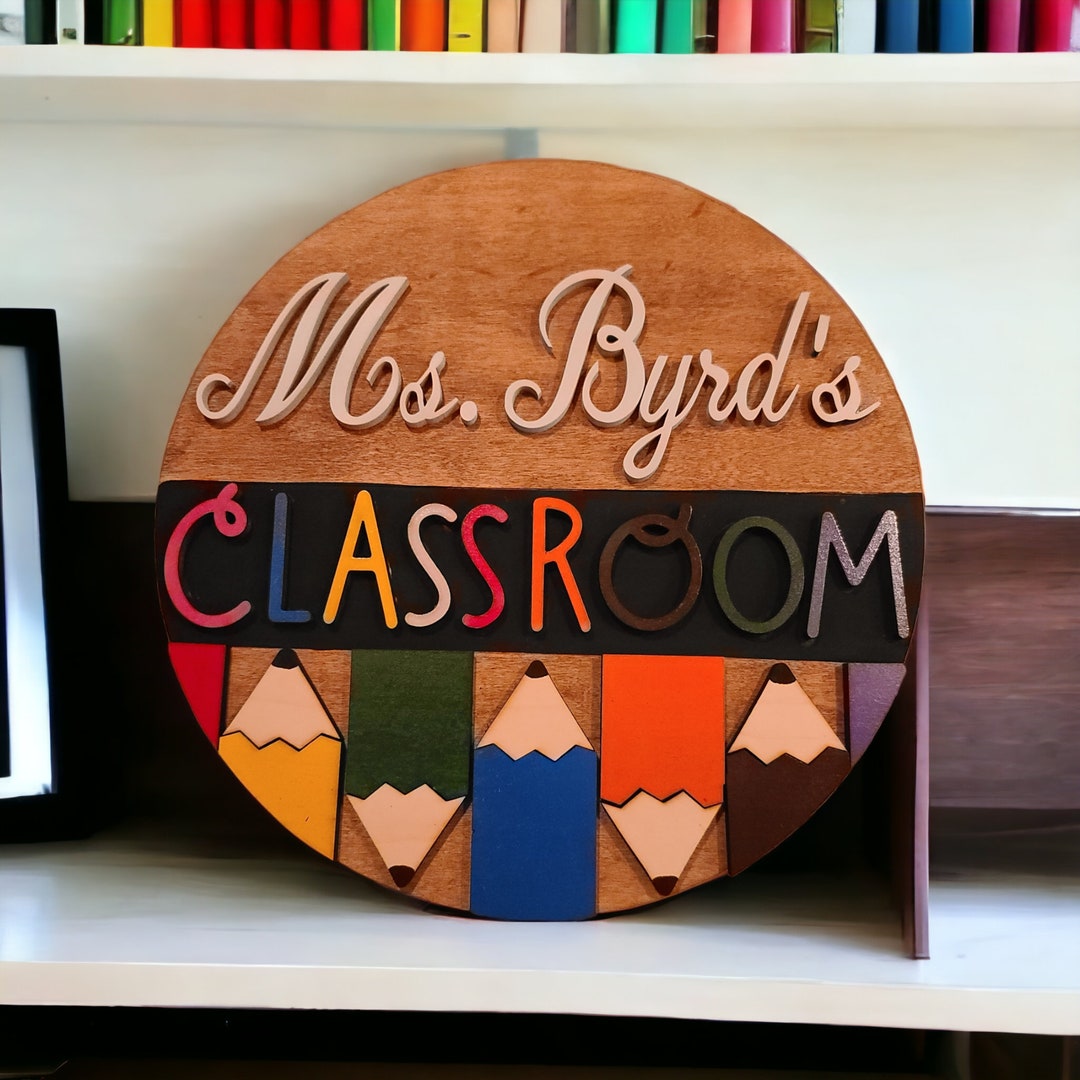 Teacher Name Sign, Teacher Appreciation Gift, Round Teacher Sign ...