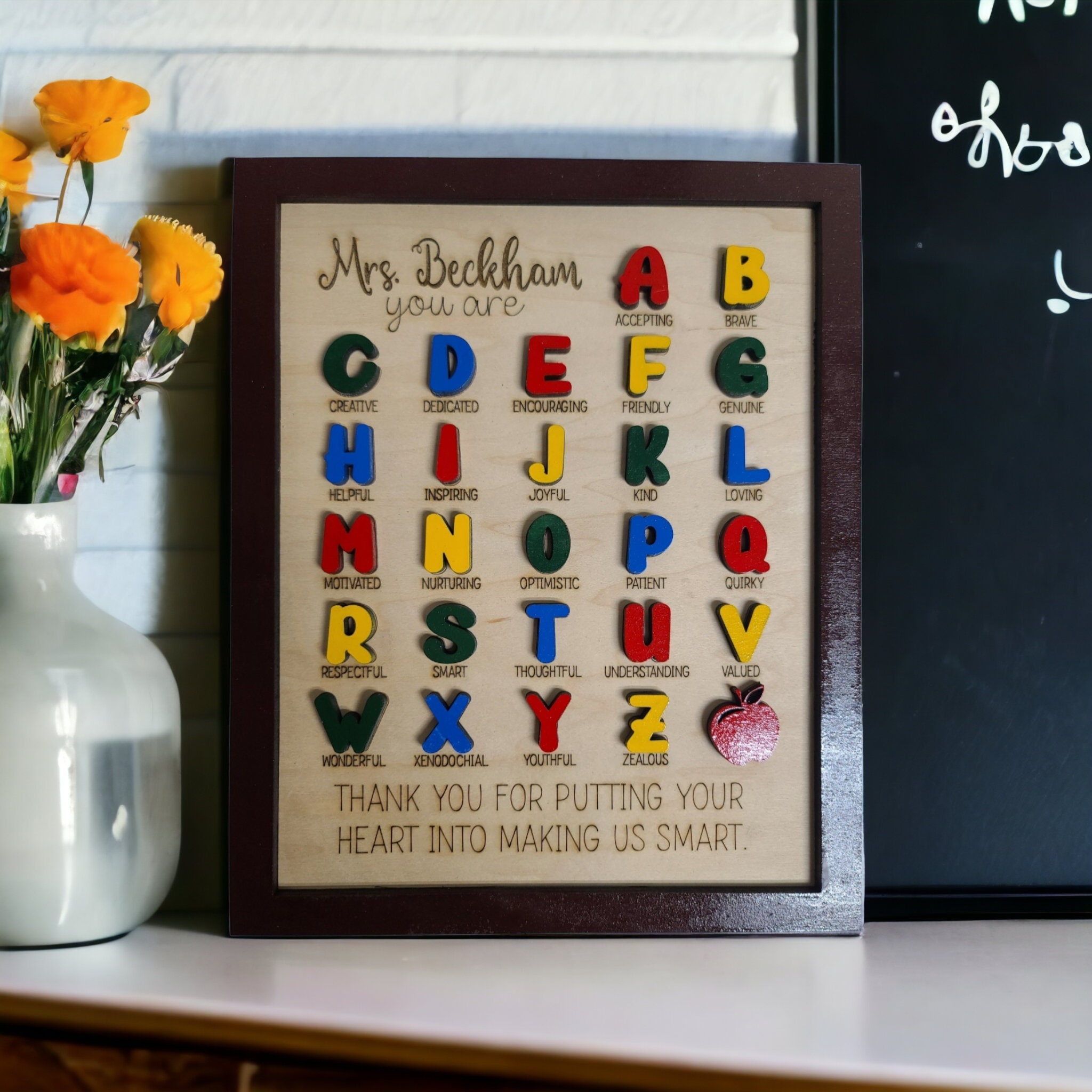 Teacher ABC Sign/ Teachers Room/ Back to School/ Summers Out / - Etsy