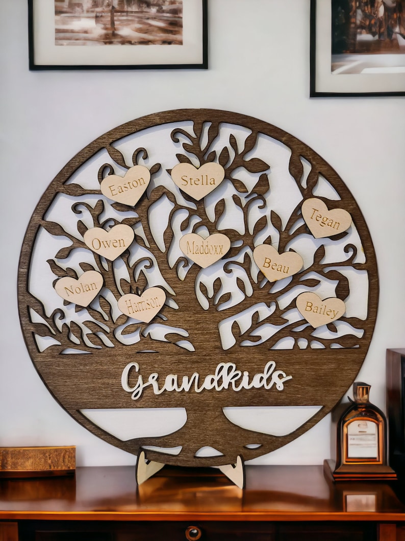 Personalized Laser Cut Grandkids Tree of Life/motherhood/ Love ...