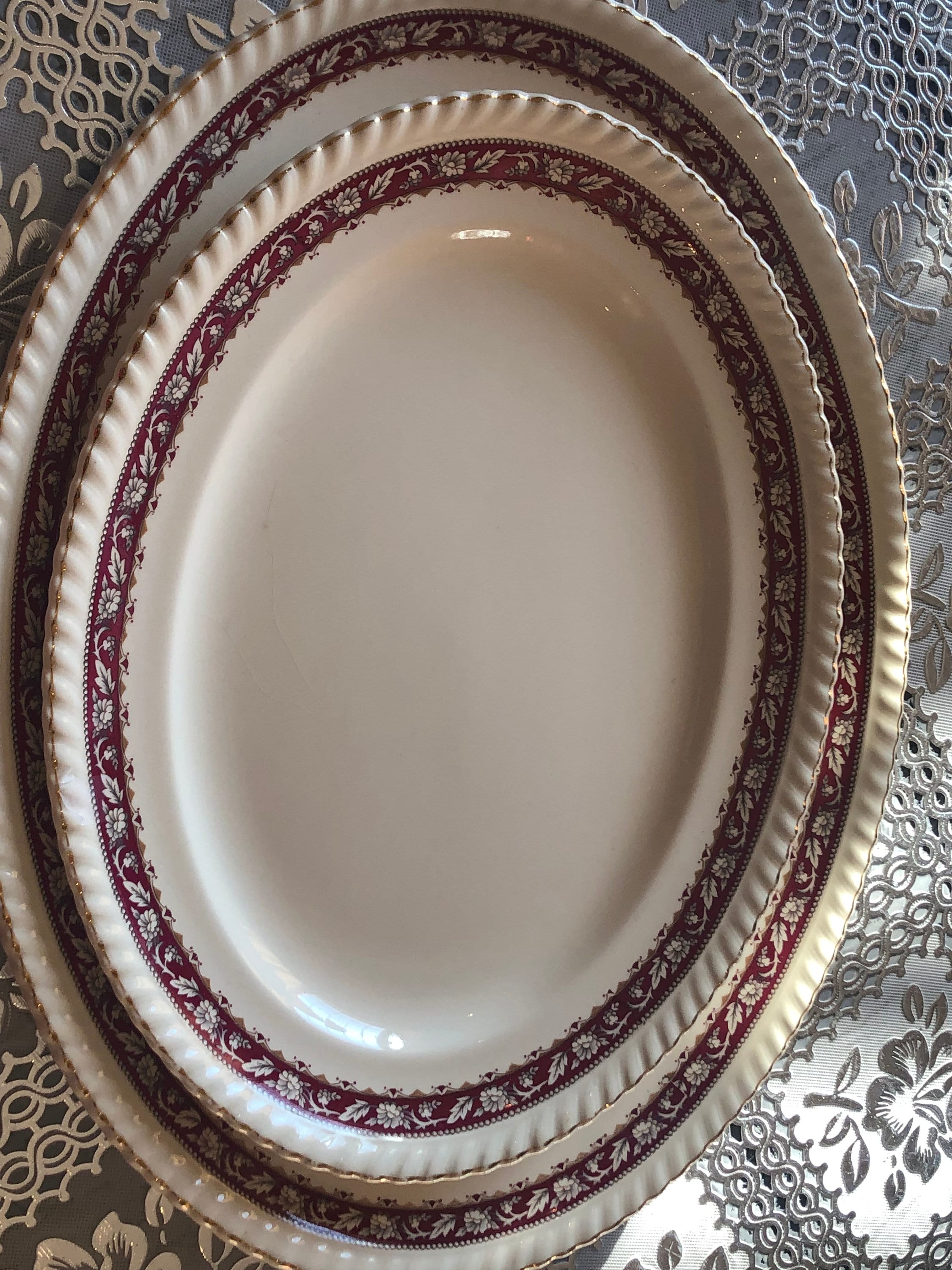 Vintage 2 Oval Shaped Plates in Tray Johnson Bros England - Etsy