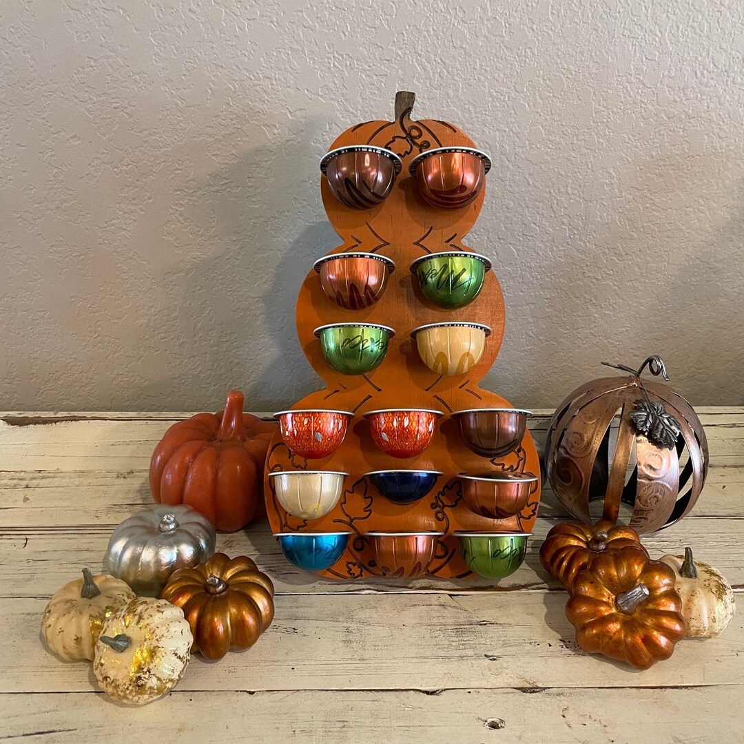 Nespresso Stacked Pumpkin Coffee Capsule / Pod Holder, Handcrafted ...
