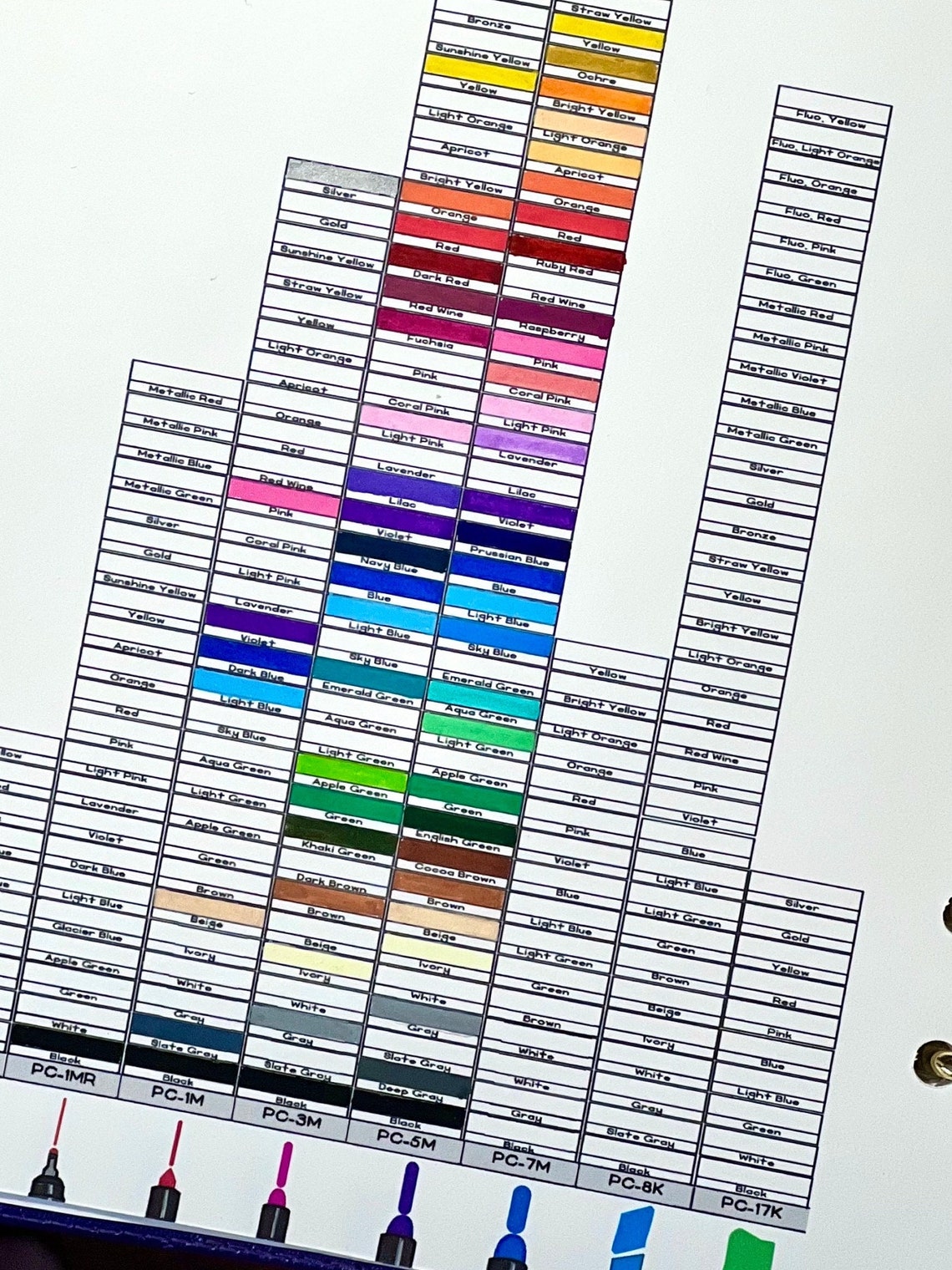 Uni POSCA Pens Color Swatch Sheet Printable Template | Instant Download ...