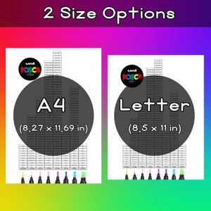 Uni POSCA Pens Color Swatch Sheet Printable Template | Instant Download ...