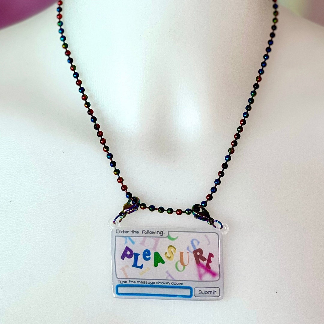 Captcha Pleasure Rainbow Ball Chain Charm Necklace - Etsy