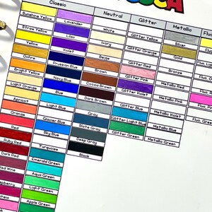 Uni POSCA Pens Color Swatch Sheet Printable Template | Instant Download ...