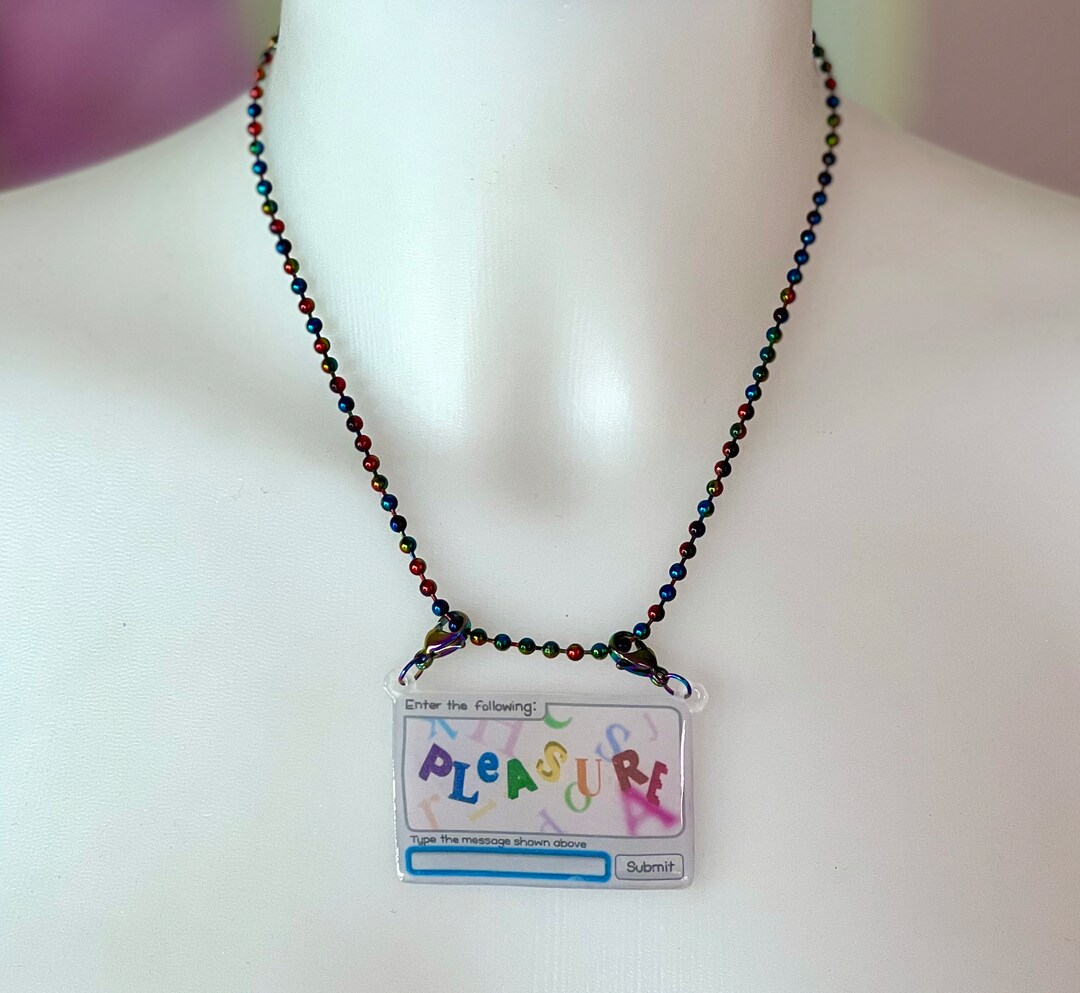 Captcha Pleasure Rainbow Ball Chain Charm Necklace - Etsy