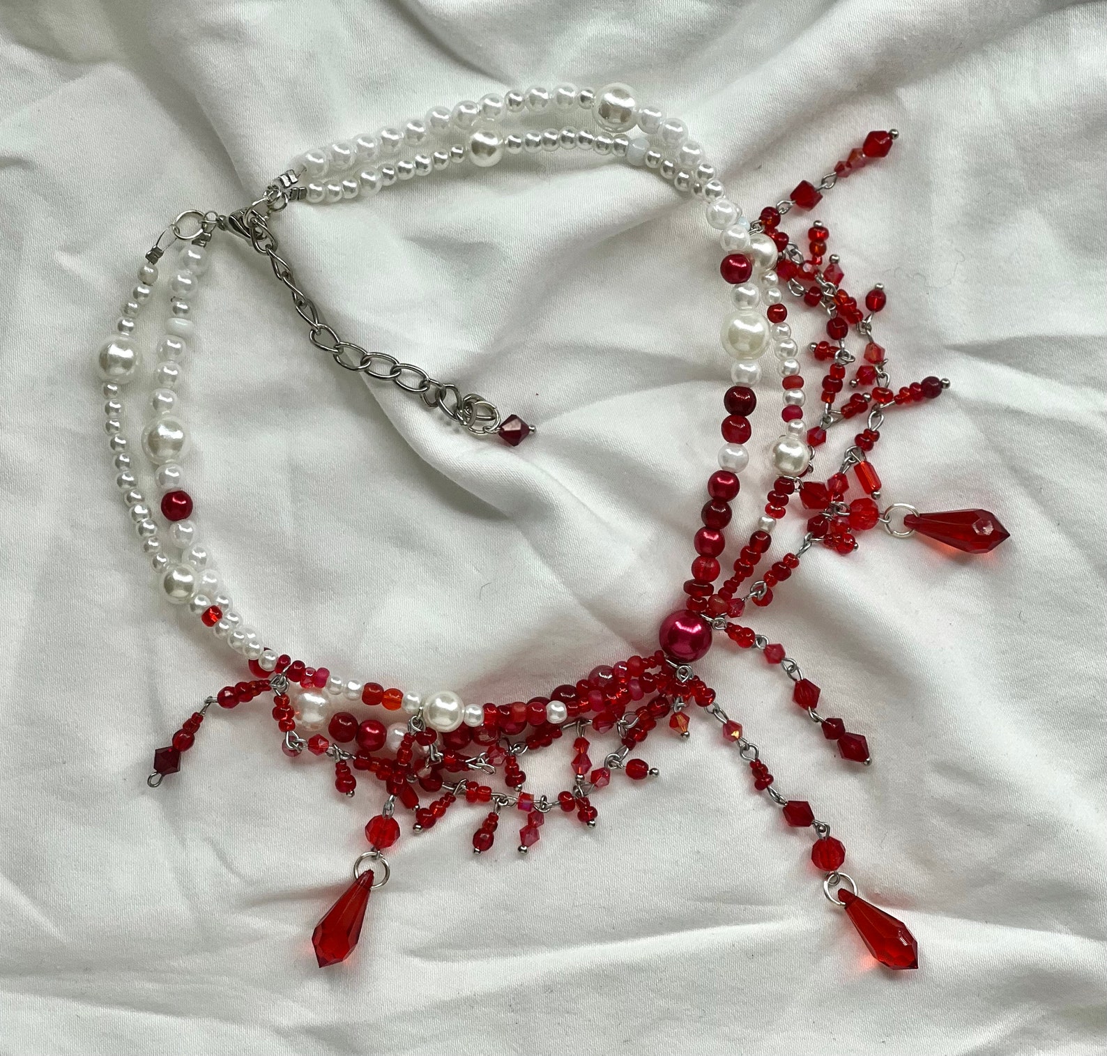 Blood Drip Layered Charm Necklace - Etsy
