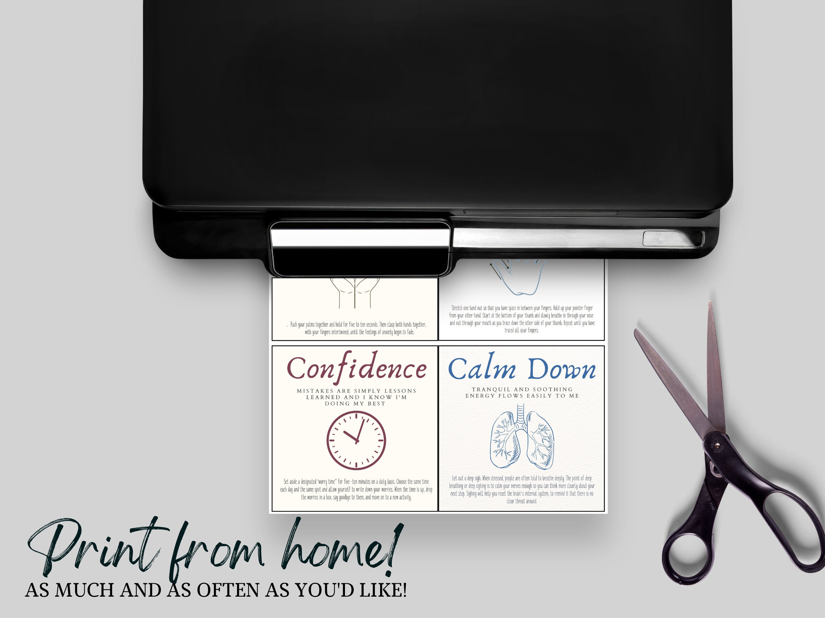 Anxiety Coping Cards Digital Print, Anxiety Relief, Skills for Stress ...