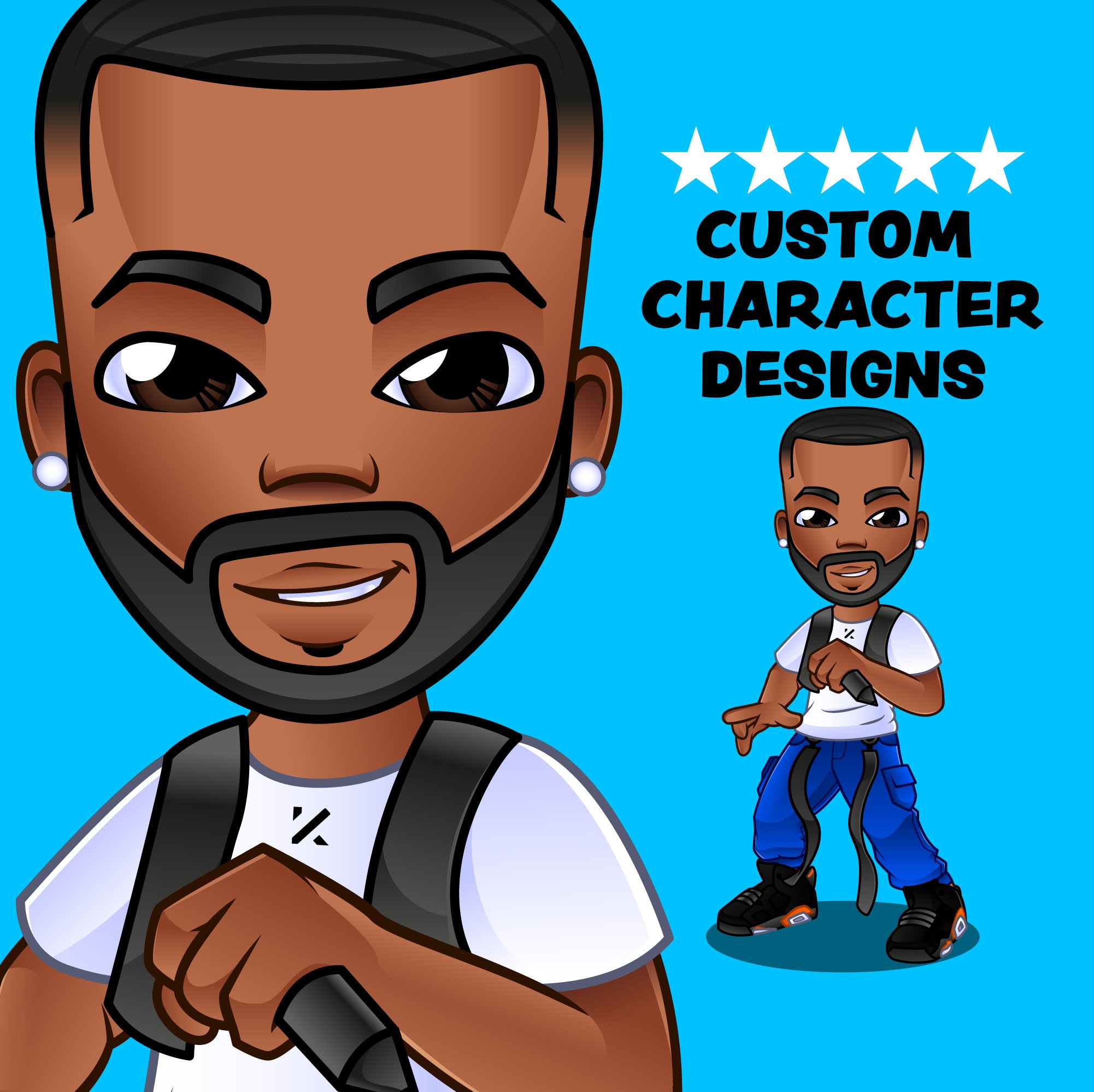Custom Cartoon Character Boy, Professional Character Design, Portrait ...
