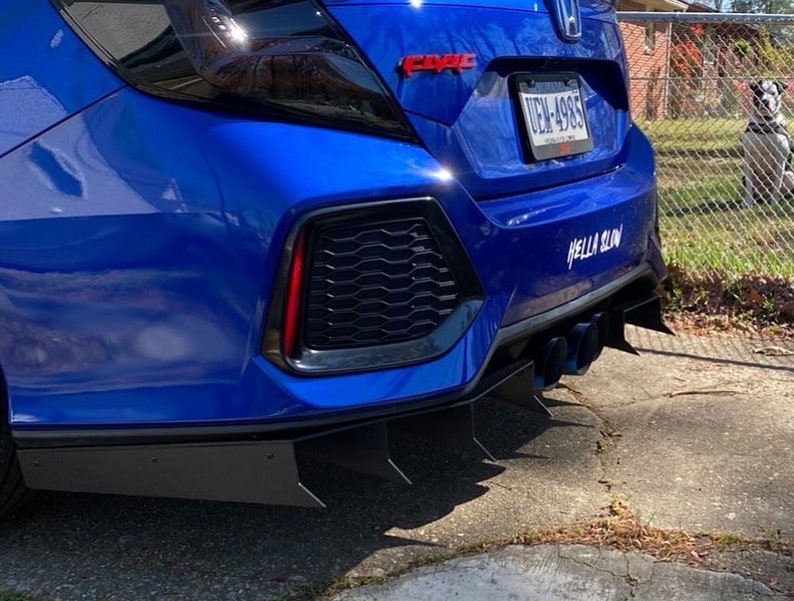 2017-2021 Honda Civic Si Sedan 2pc Shark Fin Diffuser - Etsy