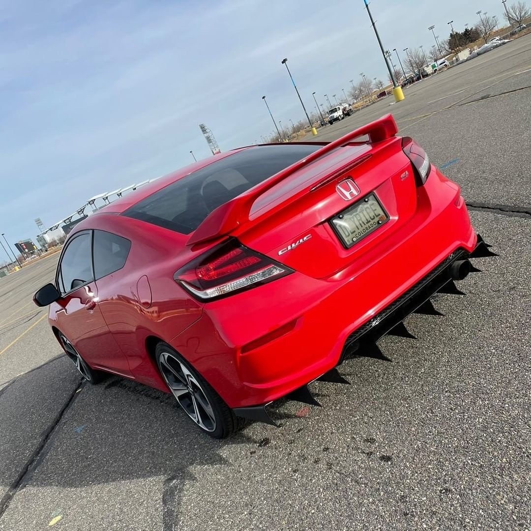 5 Piece Shark Fin Rear Diffuser 12-15 Honda Civic Si Coupe/sedan - Etsy