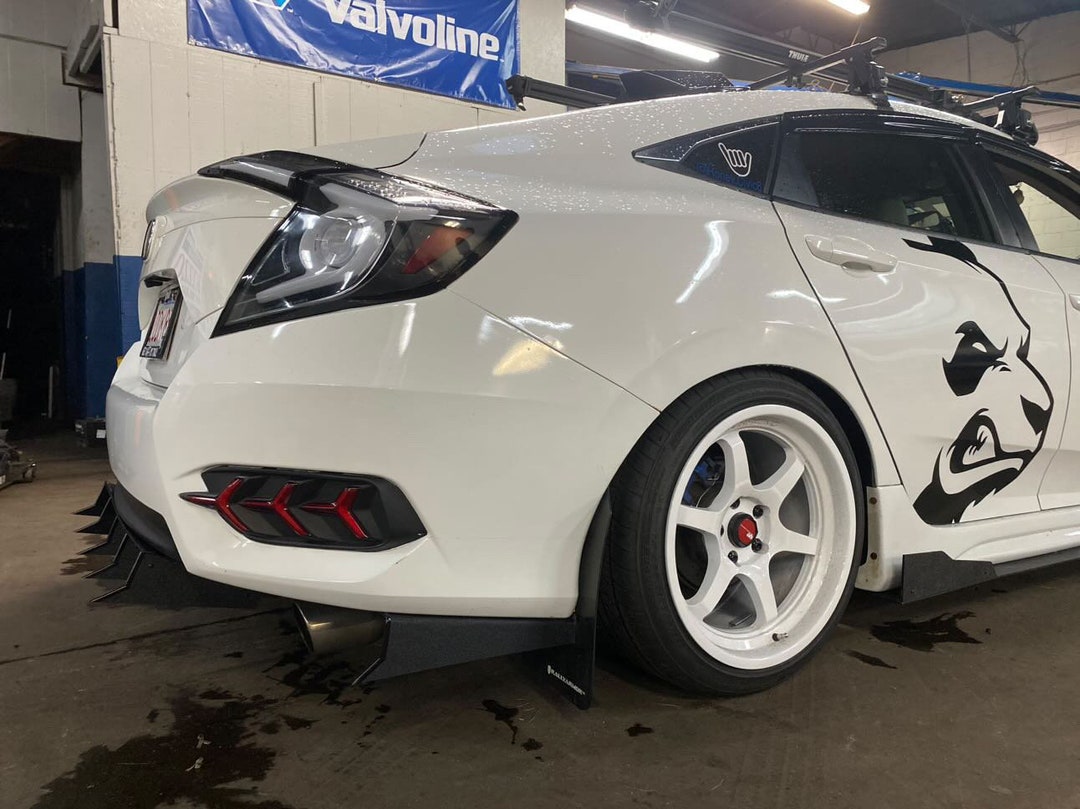 2016-2021 Honda Civic Sedan Non-sport 3pc Shark Fin Rear Diffuser - Etsy