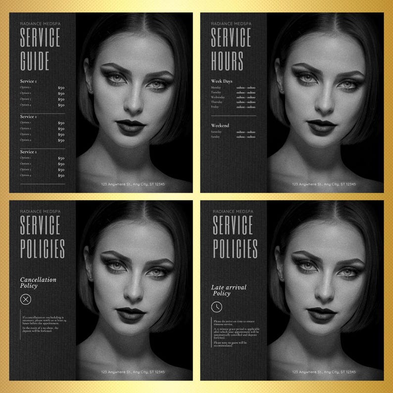 Set of 12 Fully Editable Beauty and Esthetician Business Templates ...