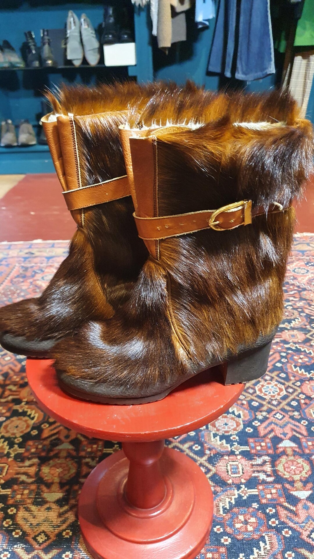 Vintage Cowhide Clog Boots – Real Fur + Leather – Size 38 EU / 7.5 US ...