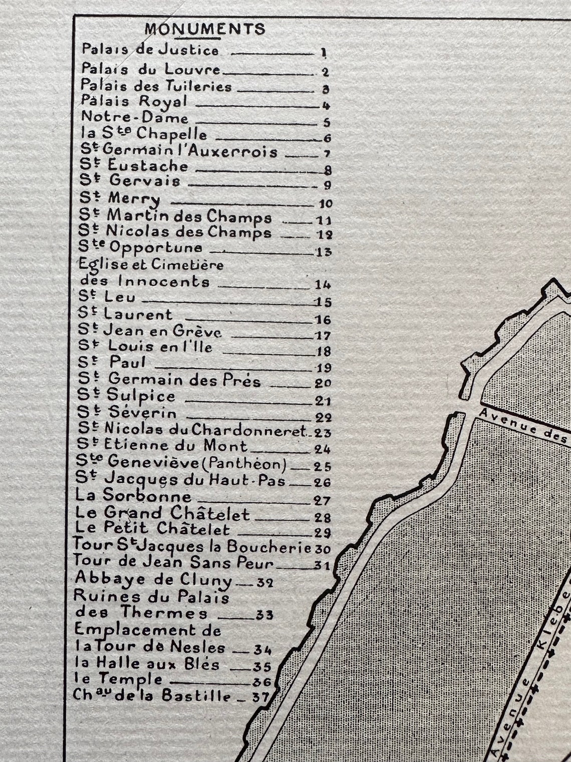 Map of Paris City Walls. Louis Barron, Paris Pittoresque 1899 - Etsy