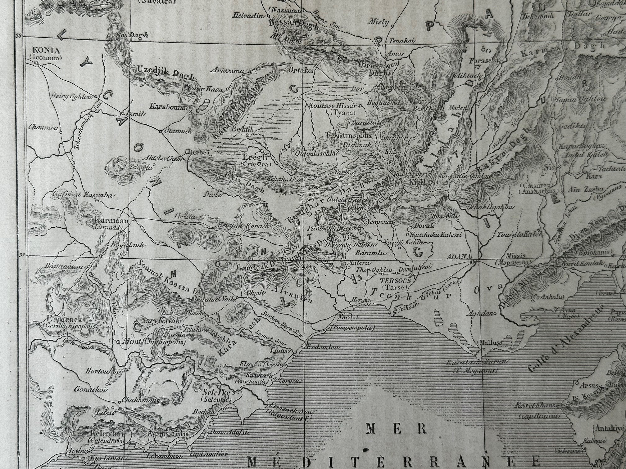 Map of the Cilician Taurus and Cilicia (1861) - Carte Du Taurus ...