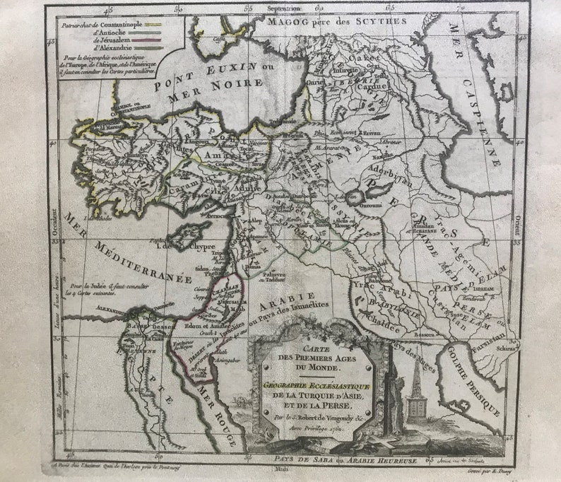 259 Years Old Antique Map of the First Ages of the World ...